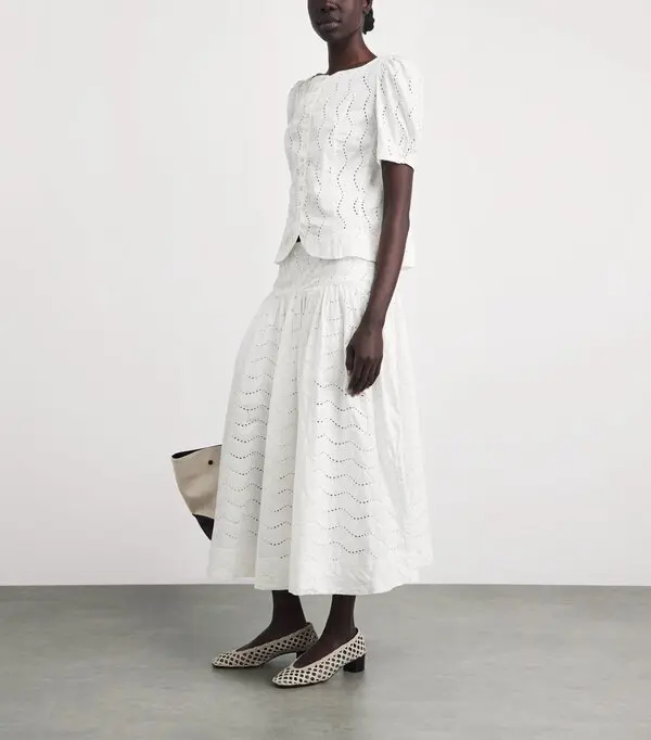 Polo Ralph Lauren Cotton Eyelet Maxi Skirt