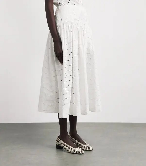 Polo Ralph Lauren Cotton Eyelet Maxi Skirt
