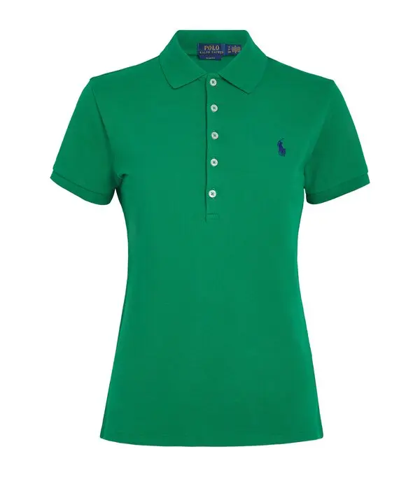 Polo Ralph Lauren Stretch-cotton Piqué Julie Polo Shirt - Green