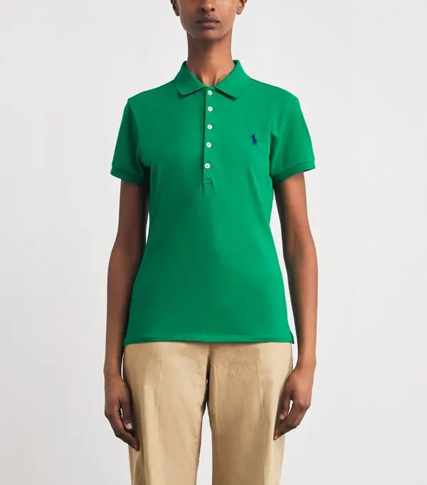 Polo Ralph Lauren Stretch-cotton Piqué Julie Polo Shirt - Green