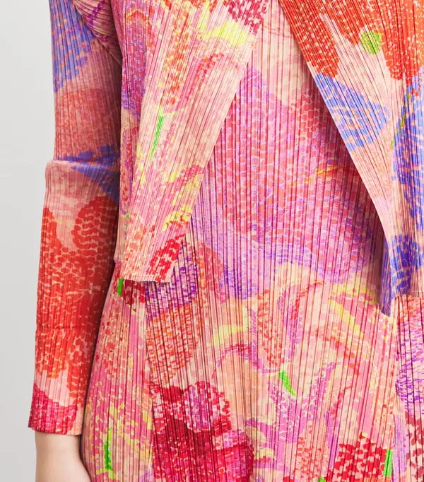 Issey Miyake Pleated Printed Cardigan - Pink