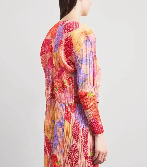 Issey Miyake Pleated Printed Cardigan - Pink