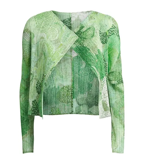 Issey Miyake Pleated Foggy Forest Cardigan - Green