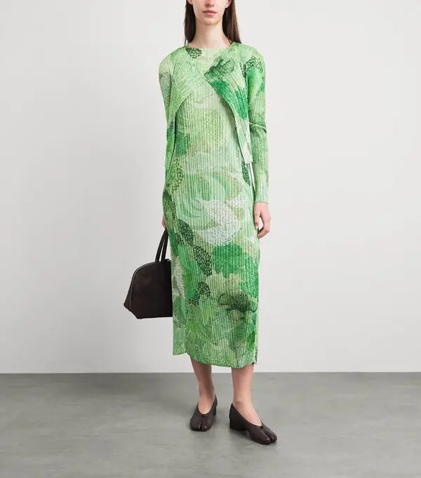 Issey Miyake Pleated Foggy Forest Cardigan - Green