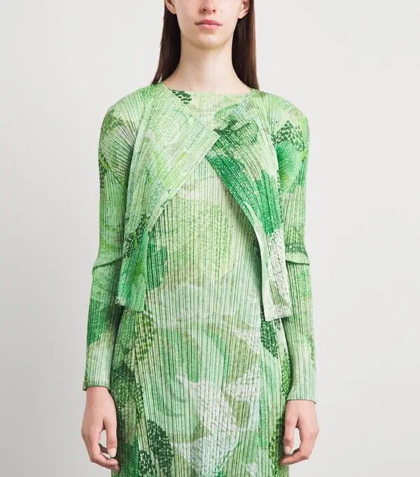 Issey Miyake Pleated Foggy Forest Cardigan - Green