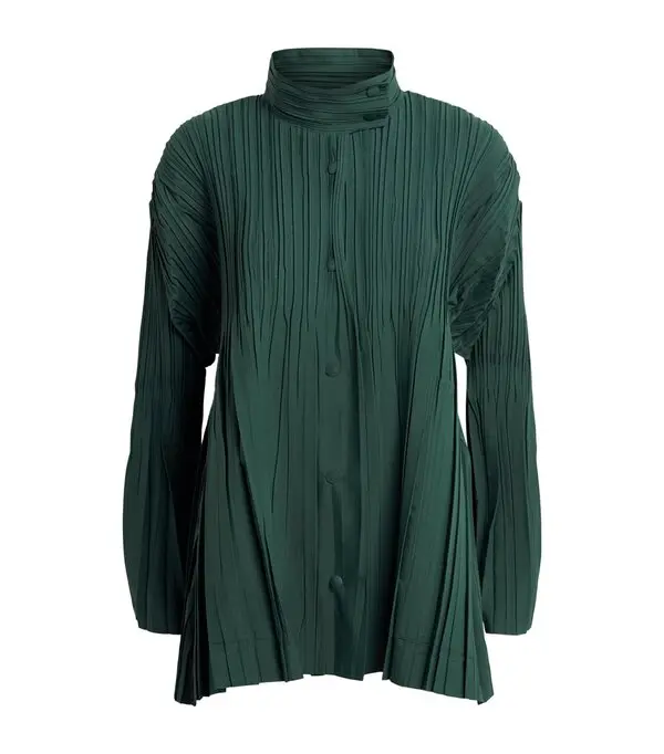 Issey Miyake Pleated Float Coat - Green