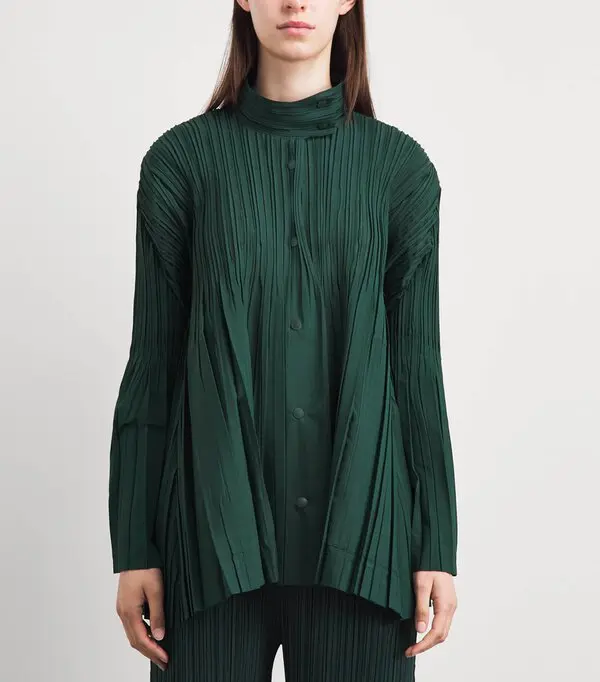 Issey Miyake Pleated Float Coat - Green