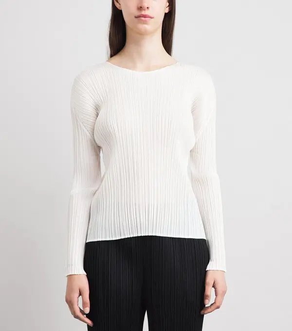 Issey Miyake Pleated Long-sleeve T-shirt