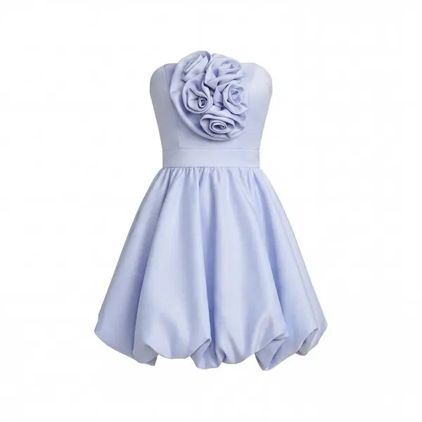 Mac Duggal Strapless Mini Dress With 3d Flowers