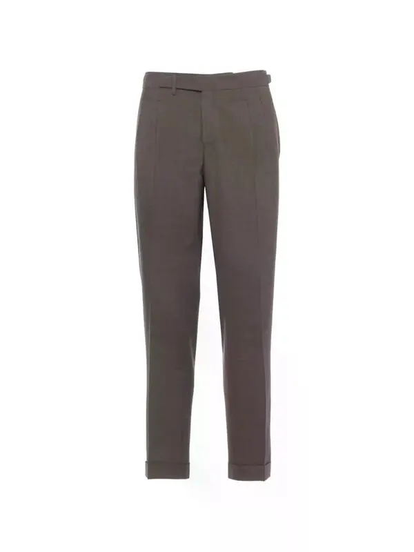 BRIGLIA 1949 Pleated Turn-up Trousers - Brown