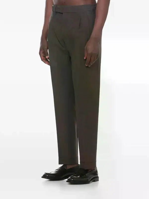 BRIGLIA 1949 Pleated Turn-up Trousers - Brown