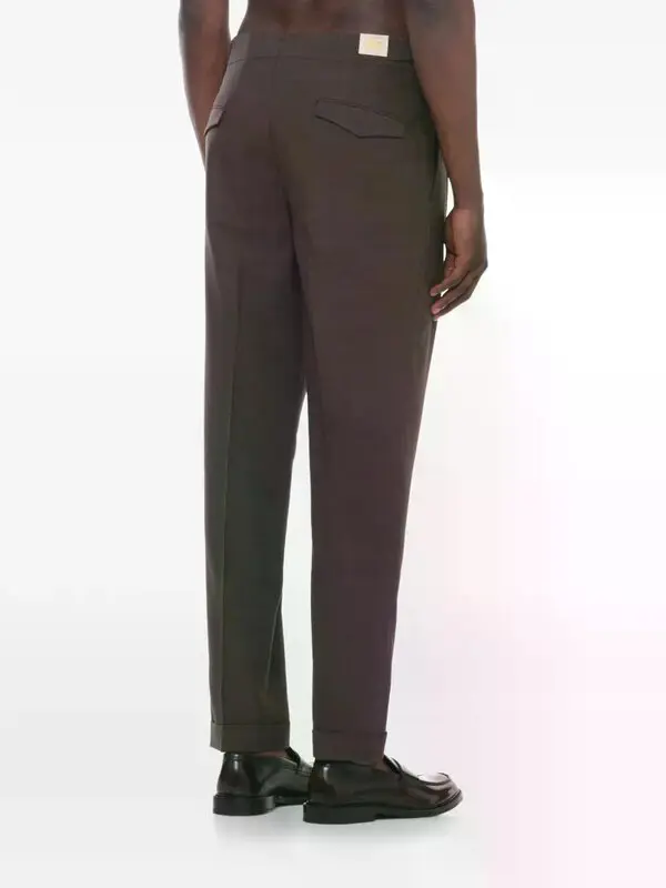BRIGLIA 1949 Pleated Turn-up Trousers - Brown