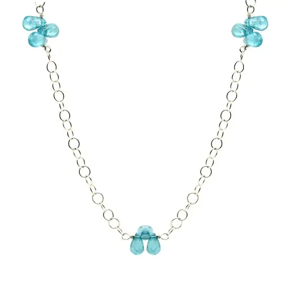 LORI KAPLAN DESIGN Sterling Silver Apatite Chain Necklace - Blue/silver