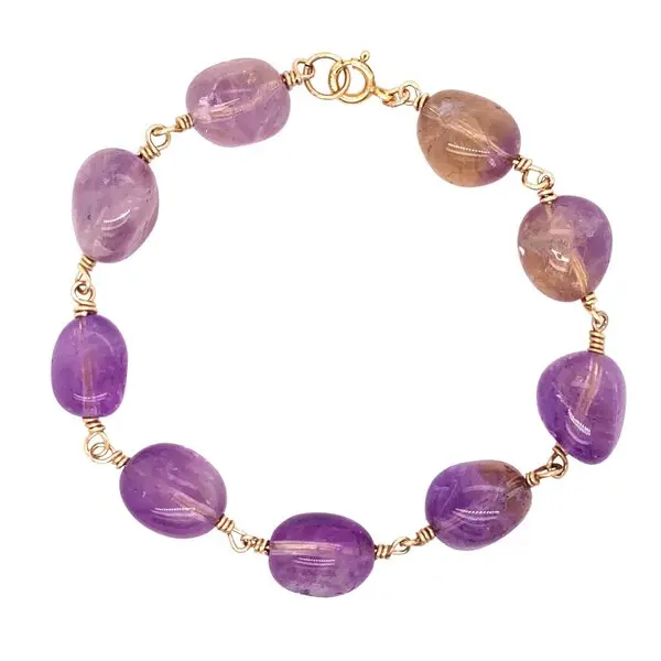LORI KAPLAN DESIGN Beaded Gemstone Bracelet - Pink/gold/yellow