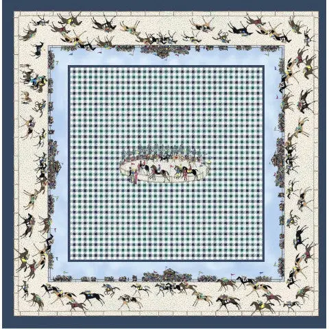 LAZYJACK PRESS The Mane Event Italian Silk Scarf - Blue