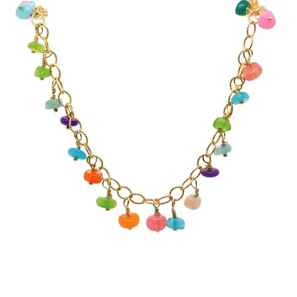 LORI KAPLAN DESIGN 14k Fill Charm Bracelet With Opals - Gold