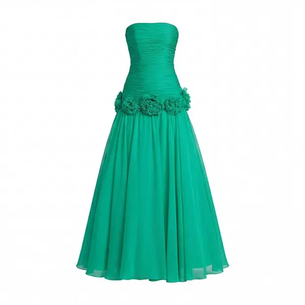Mac Duggal Strapless Ruched Ball Gown With 3d Florals