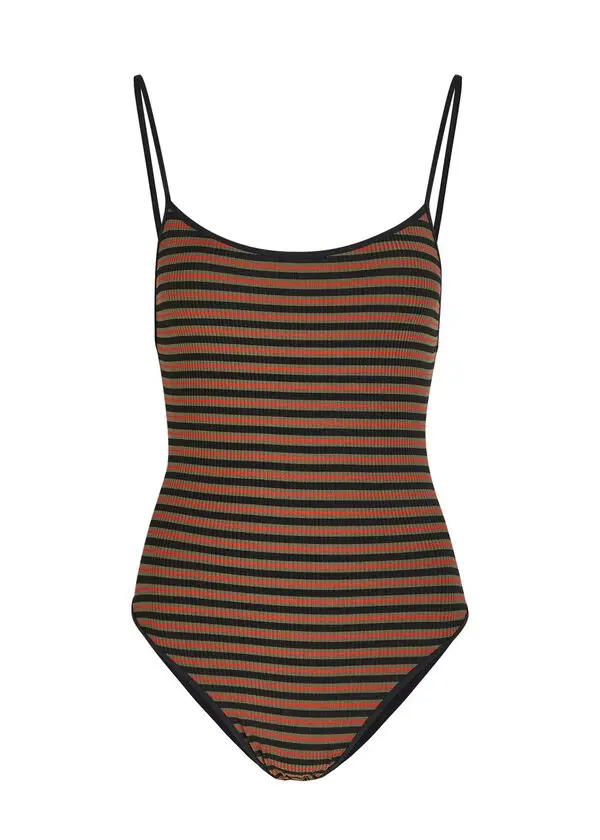 LIDO Trentasei Striped Swimsuit - Black Red