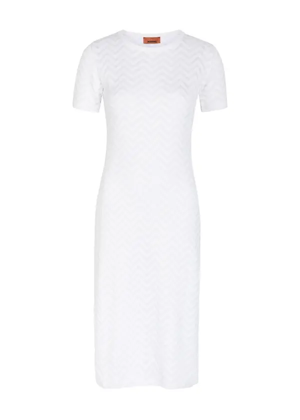 Missoni Chevron-knit Cotton-blend Midi Dress