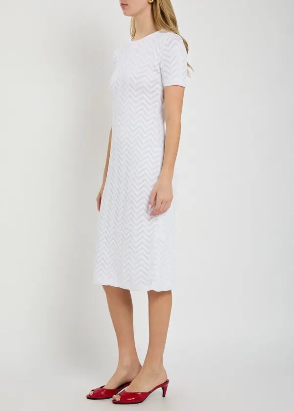 Missoni Chevron-knit Cotton-blend Midi Dress