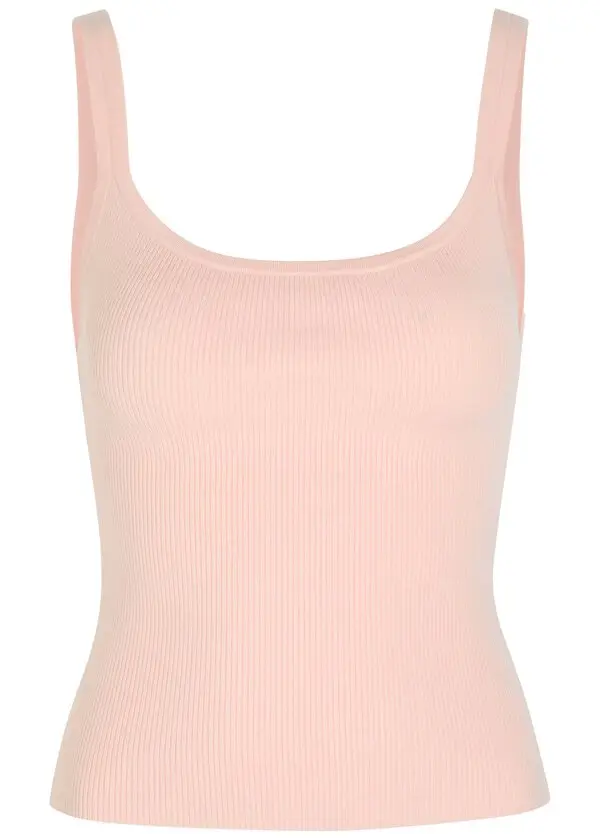 Alice + Olivia Shana Ribbed Wool-blend Tank - Light Pink