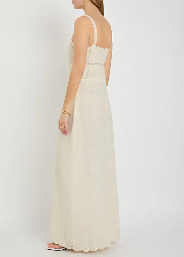 SOLAQUA Mila Embroidered Cotton Midi Dress