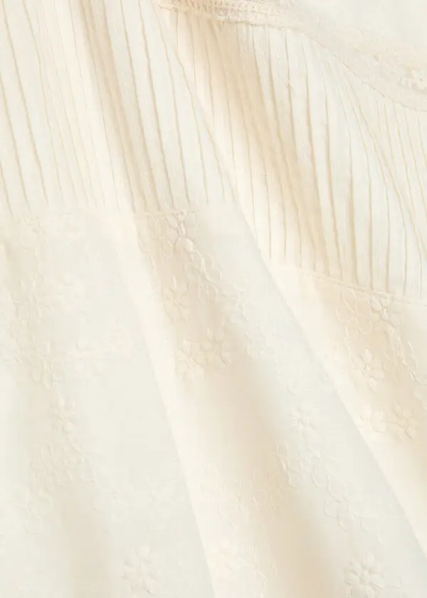SOLAQUA Mila Embroidered Cotton Midi Dress