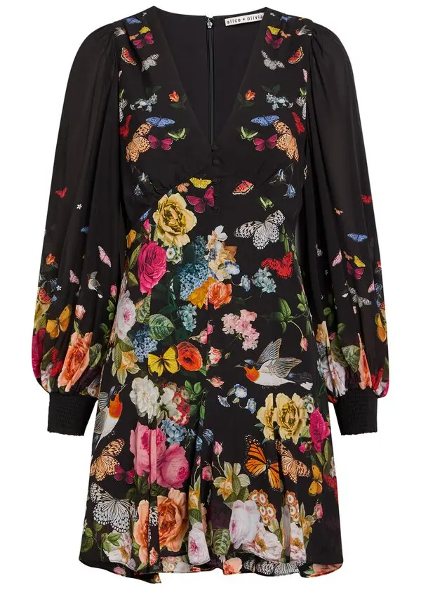 Alice + Olivia Printed Woven Mini Dress