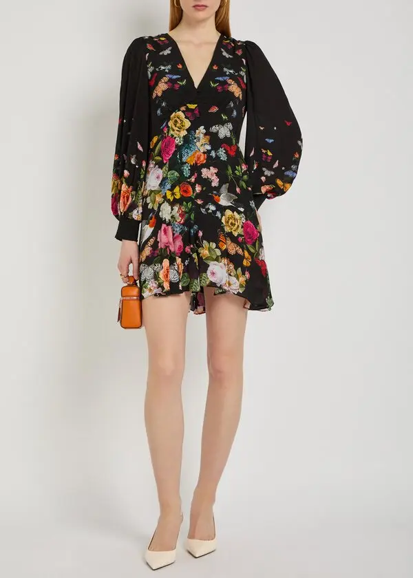 Alice + Olivia Printed Woven Mini Dress