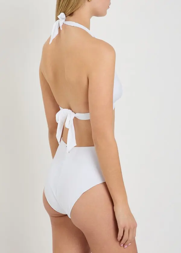 Max Mara Ariella Halterneck Bikini Top - White