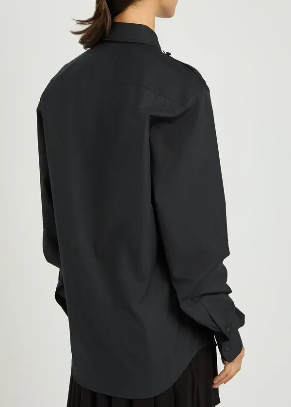 AARON ESH Cotton-poplin Military Shirt - Black