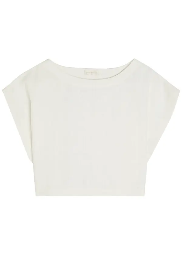 Suzie Kondi Kori Cropped Linen Top - White