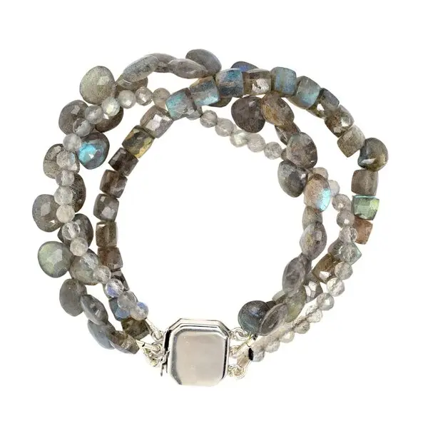 LORI KAPLAN DESIGN Sterling Silver And Labradorite Beaded Bracelet - Silver/grey