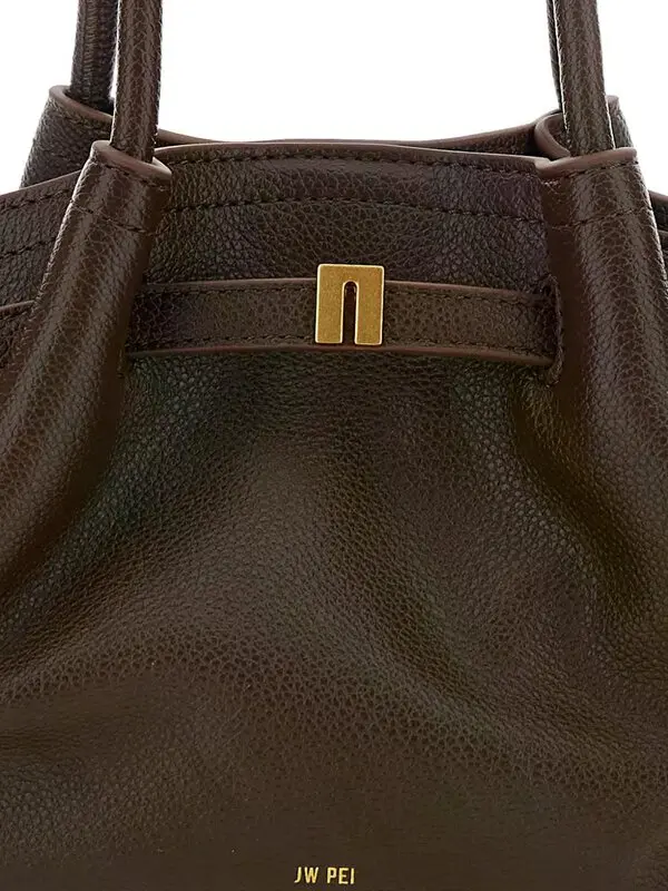 Jw Pei Mini Hana Pleated Clasp Tote Bag - Brown
