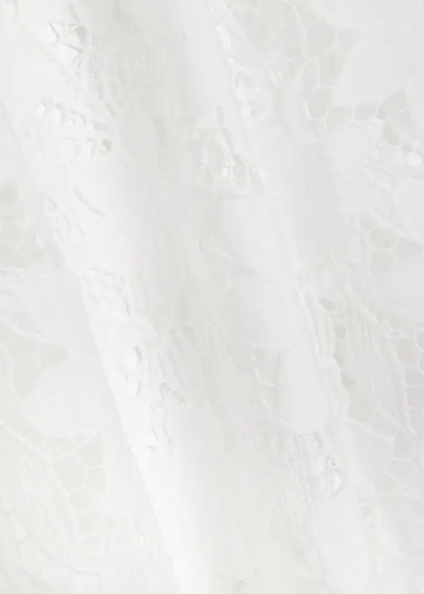 SOLAQUA Margaux Embroidered Guipure-lace Maxi Skirt - White