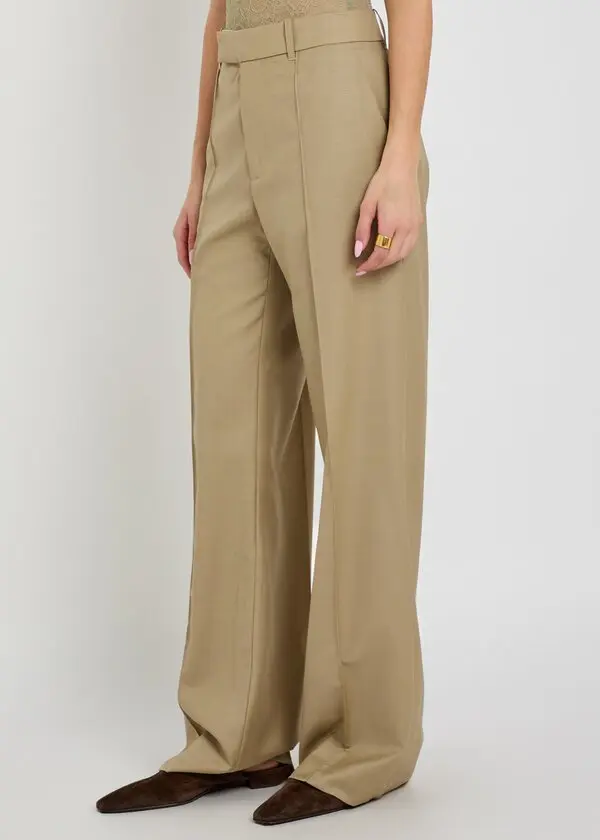 Ronny Kobo Rowley Straight-leg Wool-blend Trousers - Light Brown