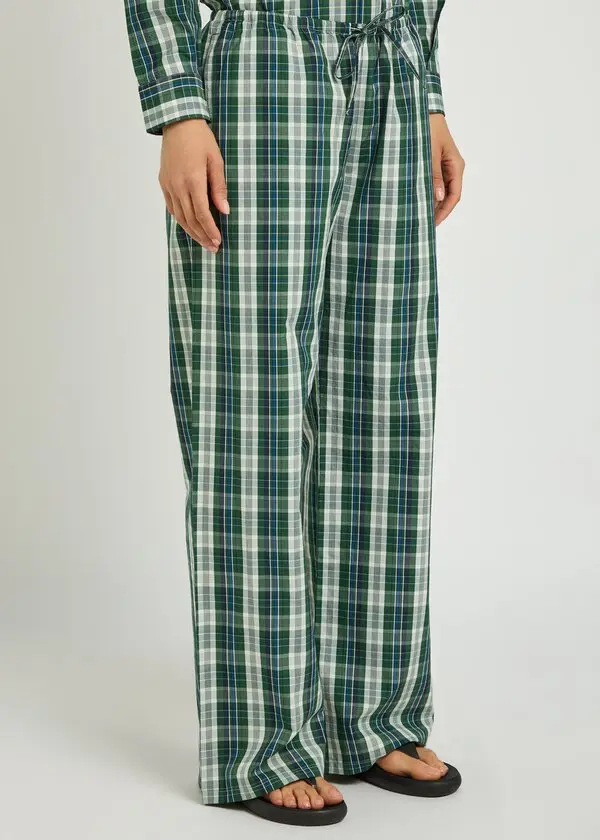 Suzie Kondi Checked Cotton-poplin Trousers