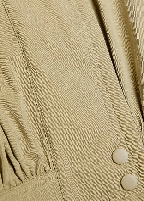Ronny Kobo Ariah Gathered Cotton-blend Poplin Jacket - Light Green