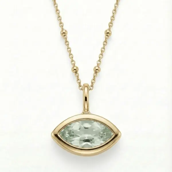 DAINTY LONDON Siren’s Teardrop Green Quartz Vermeil Necklace - Gold