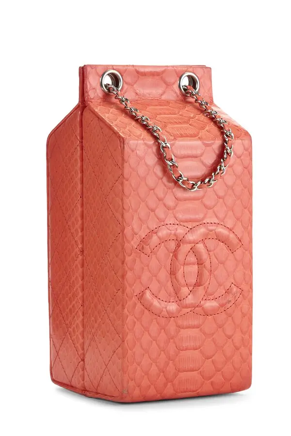 Chanel Python Milk Carton Bag - Orange