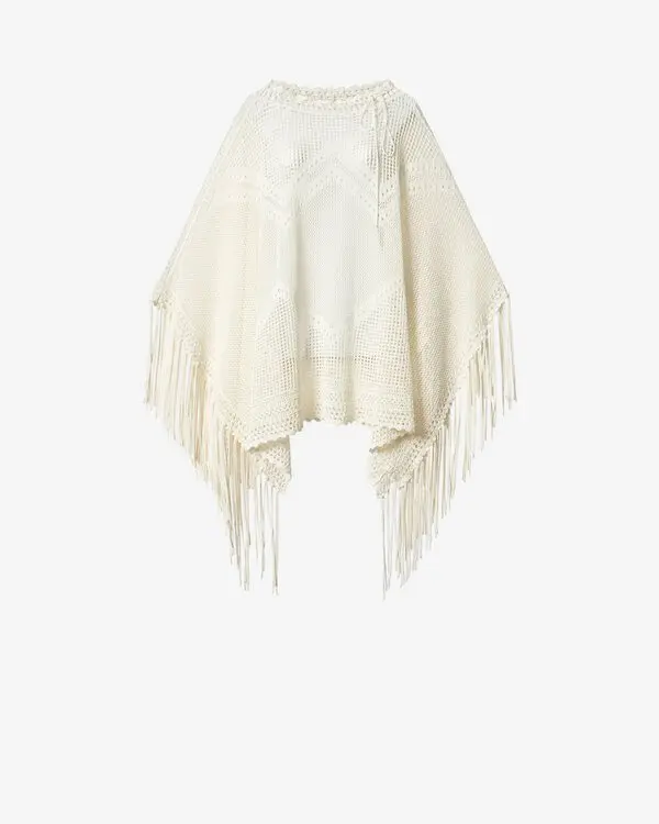 Isabel Marant Étoile Metilia Crochet Cape With Fringe - Ecru