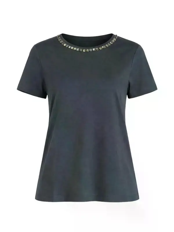 Max Mara Crystal-embellished T-shirt - Grey