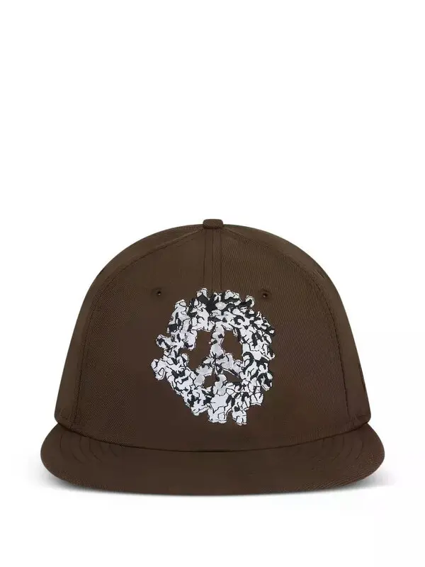 DENIM TEARS Snapback Cap With Wreath Design - Brown