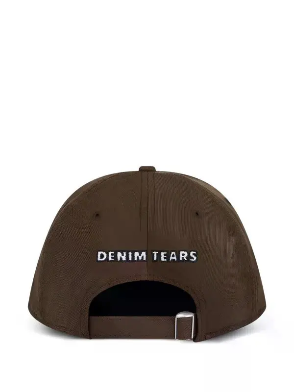 DENIM TEARS Snapback Cap With Wreath Design - Brown