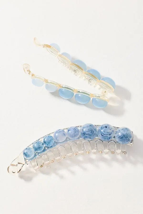 Anthropologie Bubble Banana Claw Clip - Blue