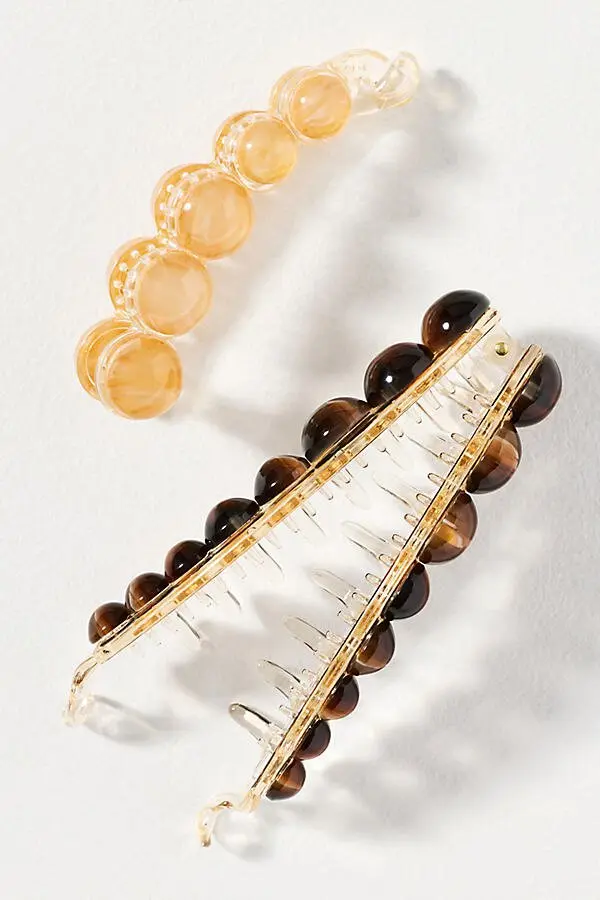 Anthropologie Bubble Banana Claw Clip - Tortoise