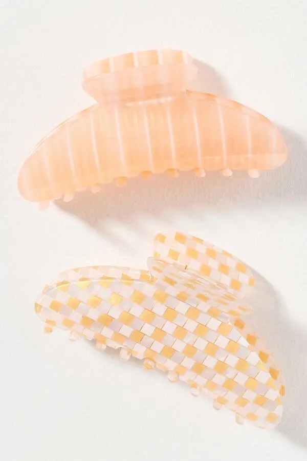 Anthropologie Hair Claw Clip Set - Coral