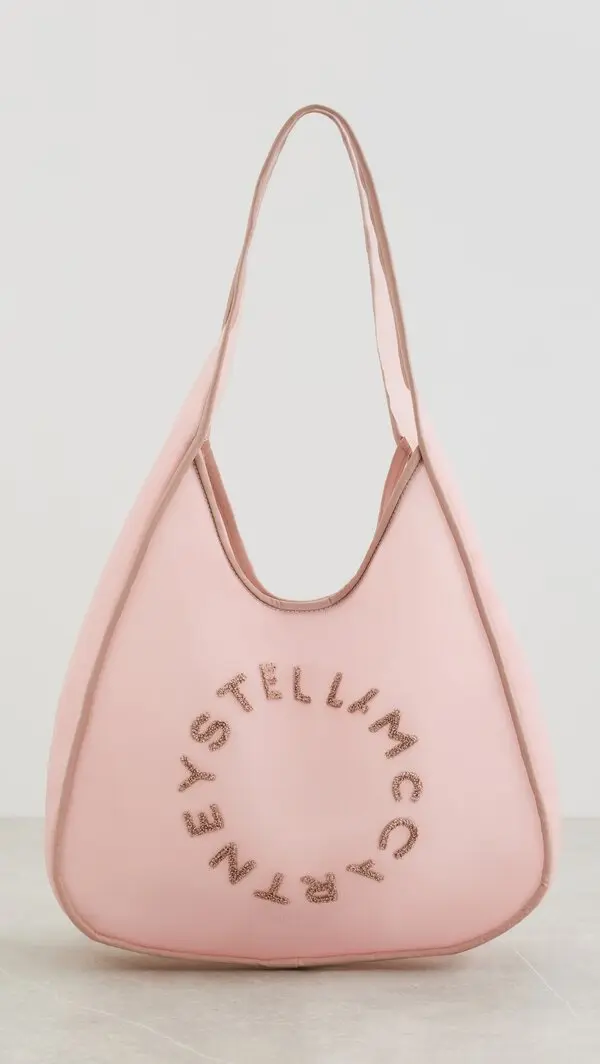 Stella McCartney Large Mesh Logo Hobo Bag - Blush