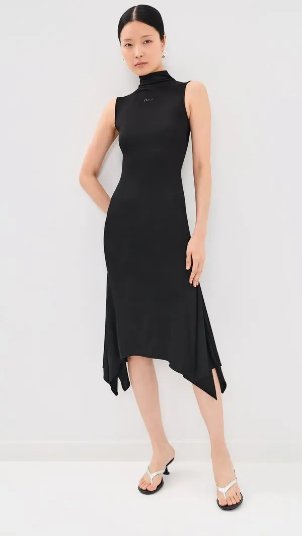 Off-White Fluid Jersey Midi Dress