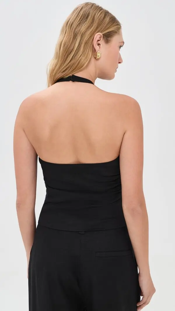A.L.C. Sylvie Halter Neck Top - Black